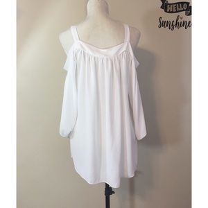 TRUE LIGHT | Tops | New Split Shoulder White Top | Poshmark